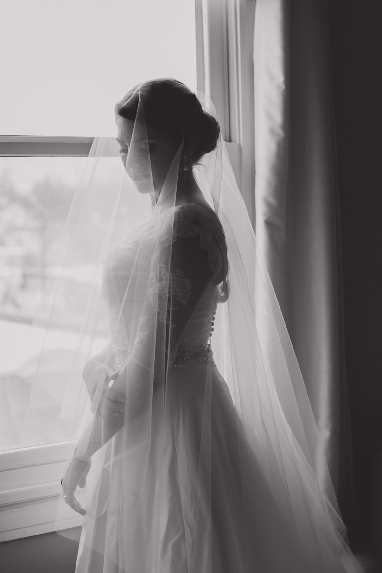Drop Wedding Veil Floor Length Simple and Elegant, Bridal Veil DV32 ...