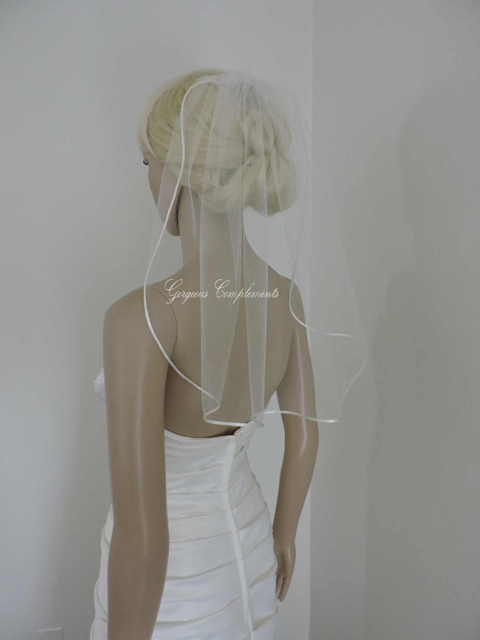 Sheer Wedding Veil With Satin Rattail Edge, Bridal Veil RE50X - Etsy