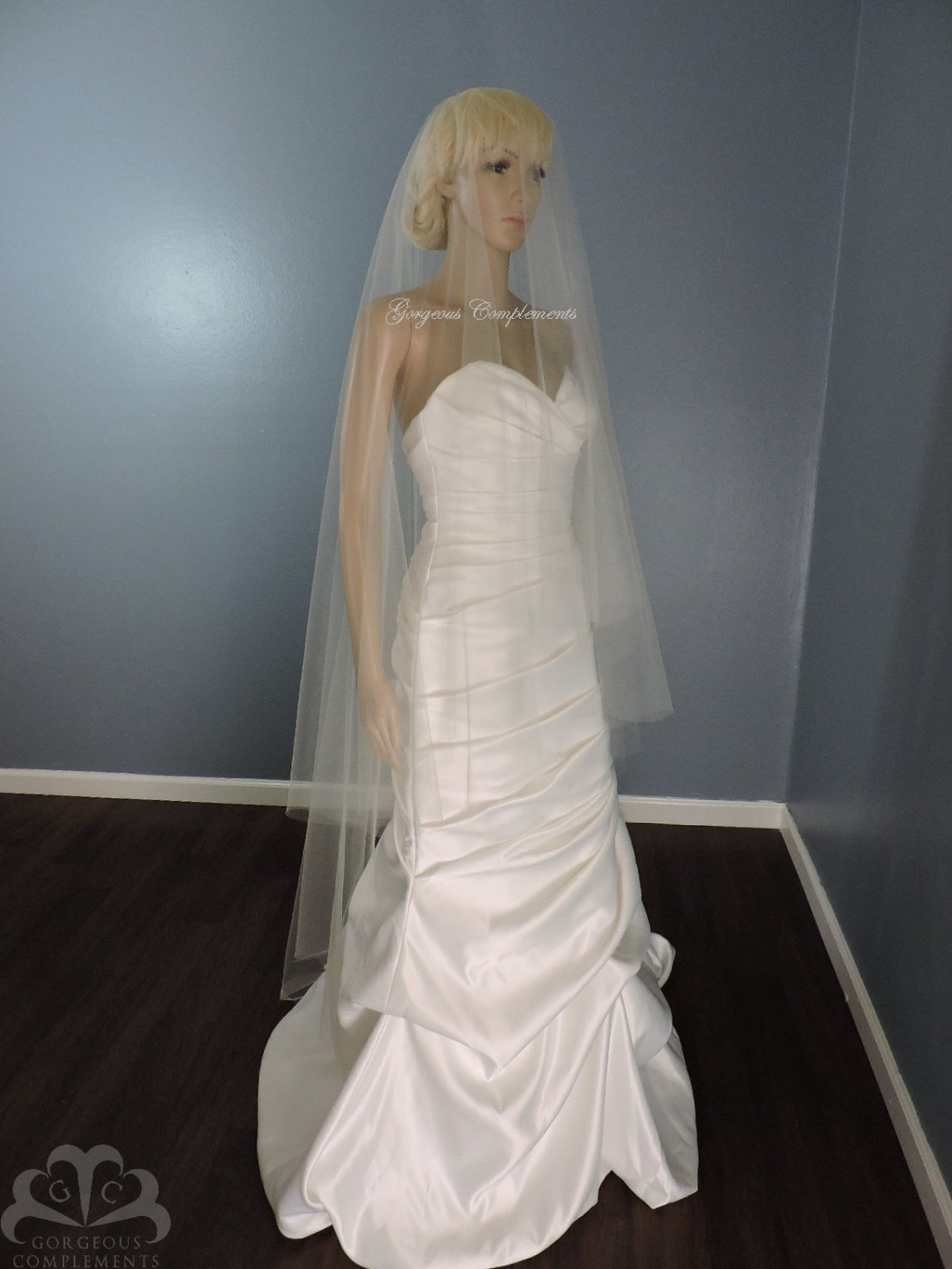 Drop Wedding Veil Floor Length Simple and Elegant, Bridal Veil DV32 ...