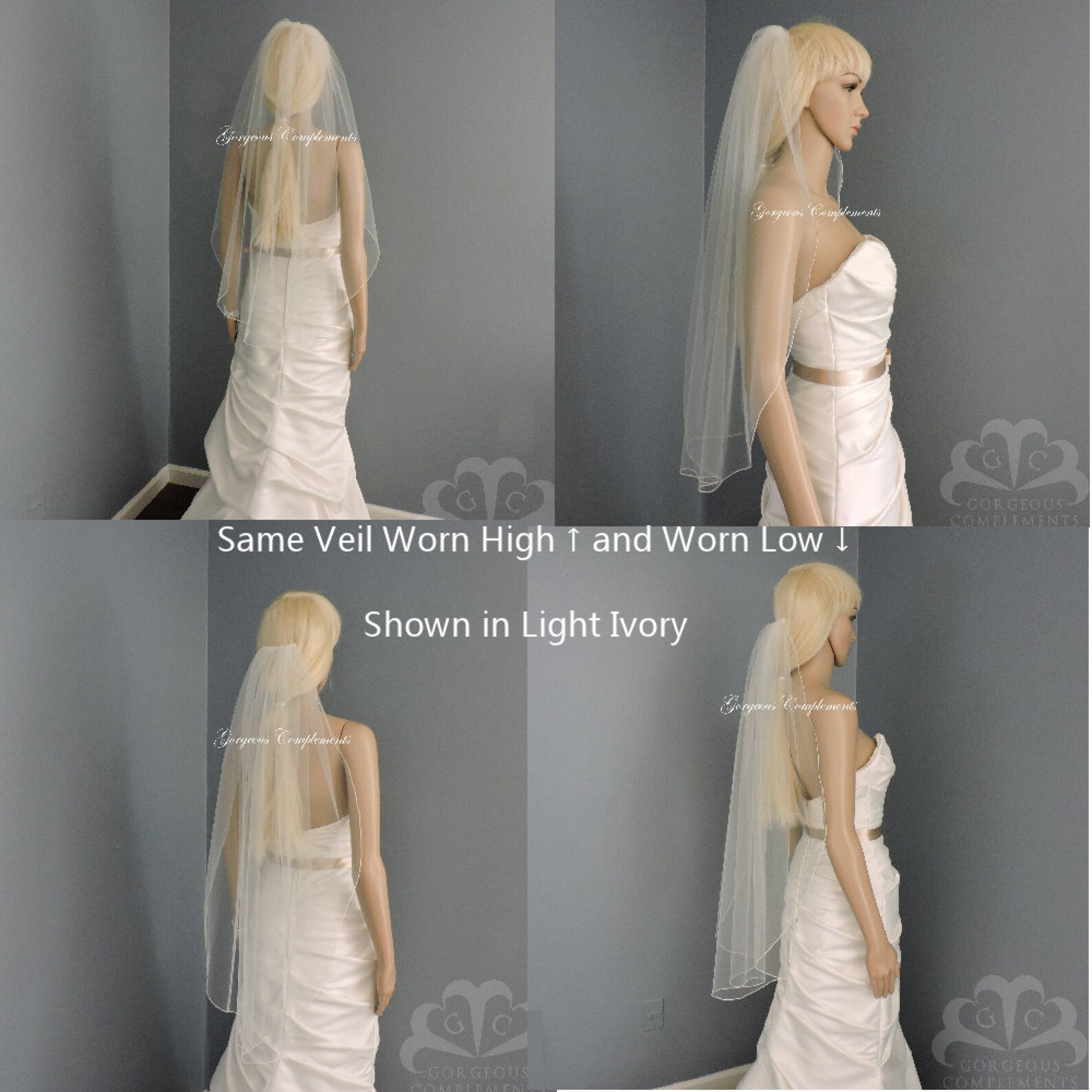 Sheer Wedding Veil Single Tier Rolled Edge RE50 - Etsy