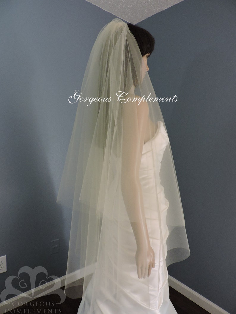 Drop Wedding Veil Cut Edge Bridal Veil | Etsy