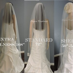 Cut Edge Wedding Veil, 72" Standard Width, Simple Bridal Veil - Etsy