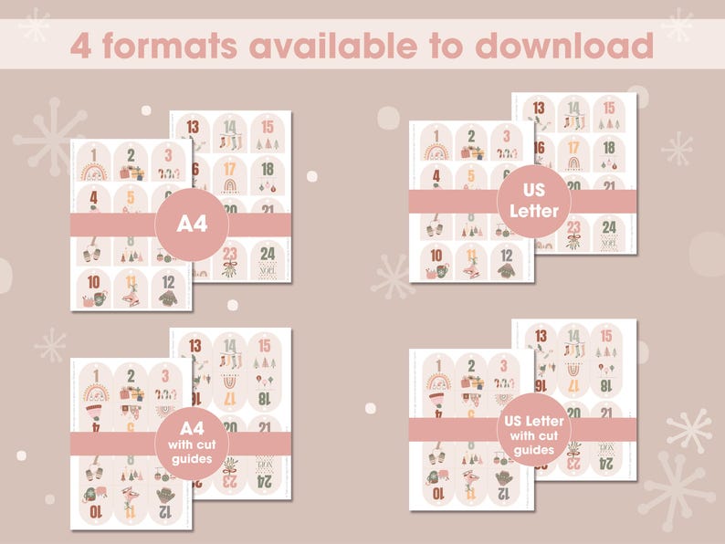 DIY Advent | Printable Advent Calendar | Boho Christmas Countdown | DIY ...