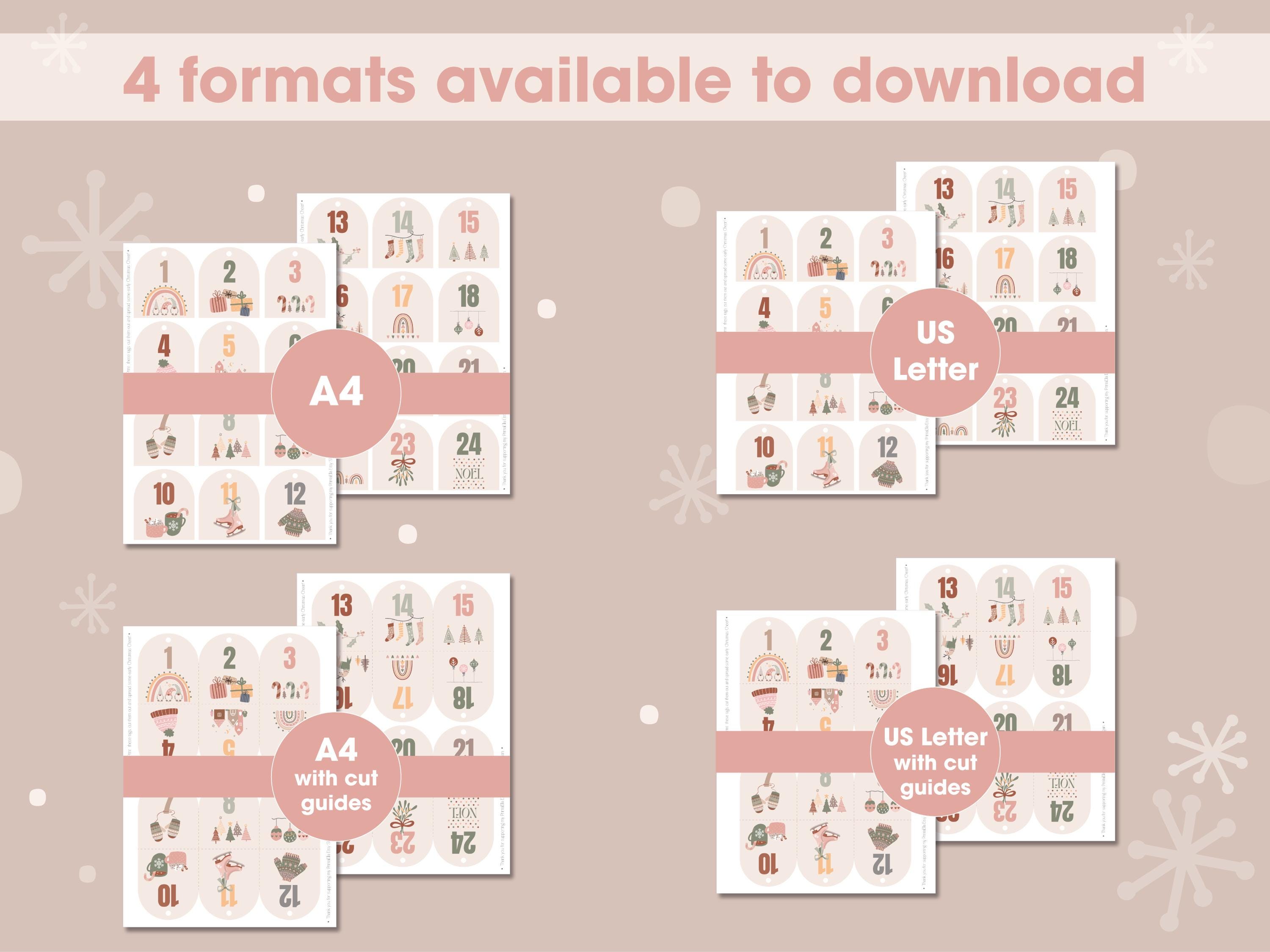 DIY Advent | Printable Advent Calendar | Boho Christmas Countdown | DIY ...