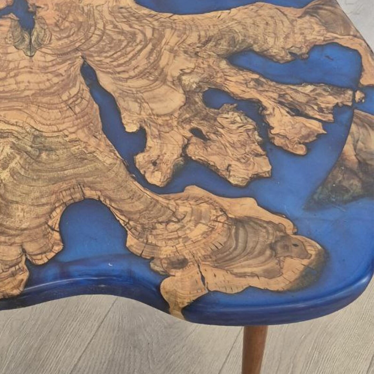 Live Edge Coffee Table With Epoxy Resin Olive Wood, Made to Order ...