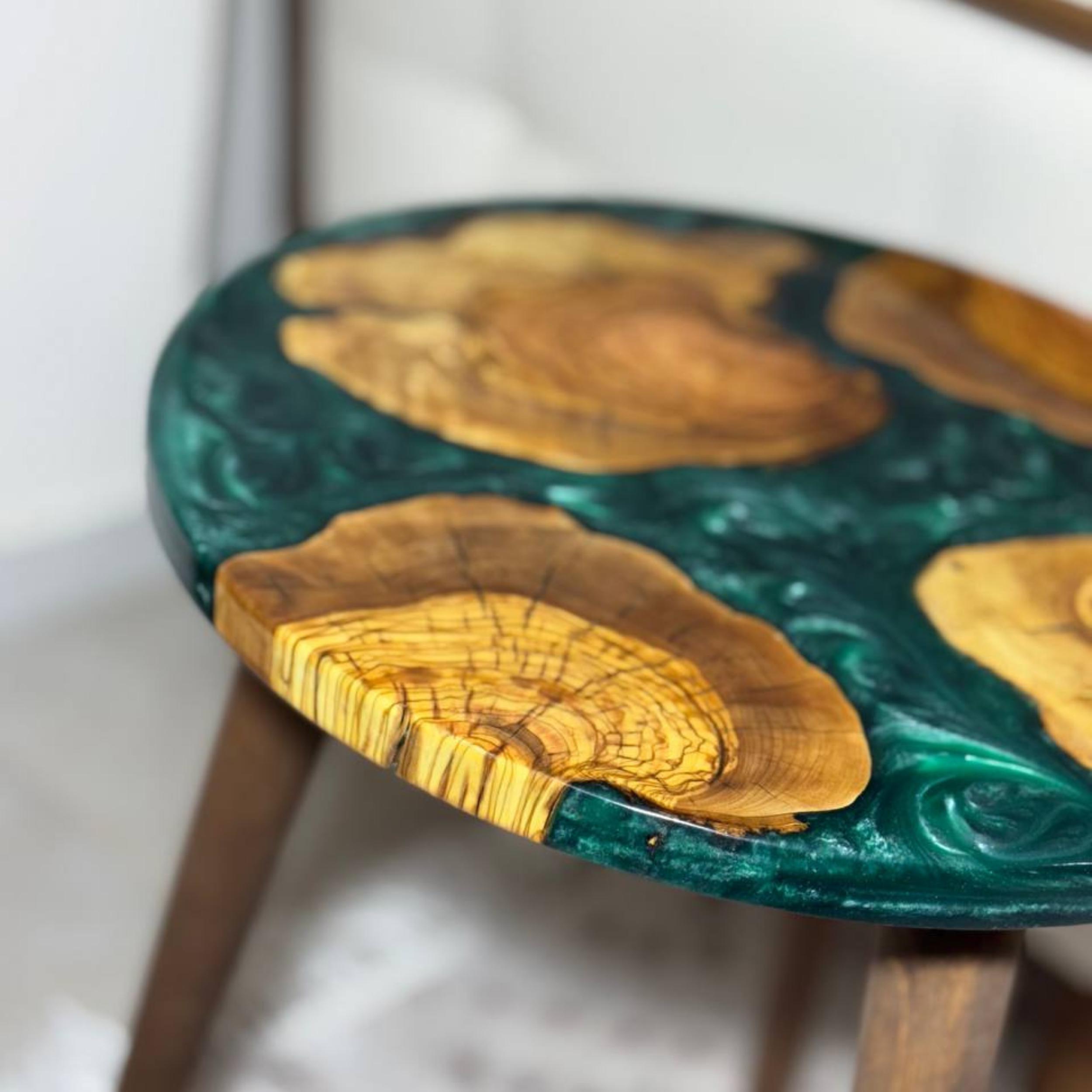 Live Edge Wood Resin Table, Round Epoxy Coffee Table, Custom Round Live ...