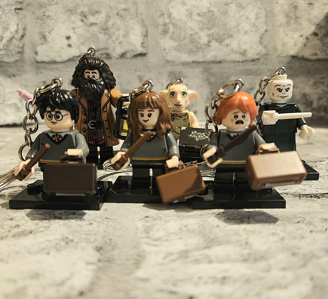 Minifigure Keyrings Collectible Harry Ron Hermione Book Stocking Filler ...