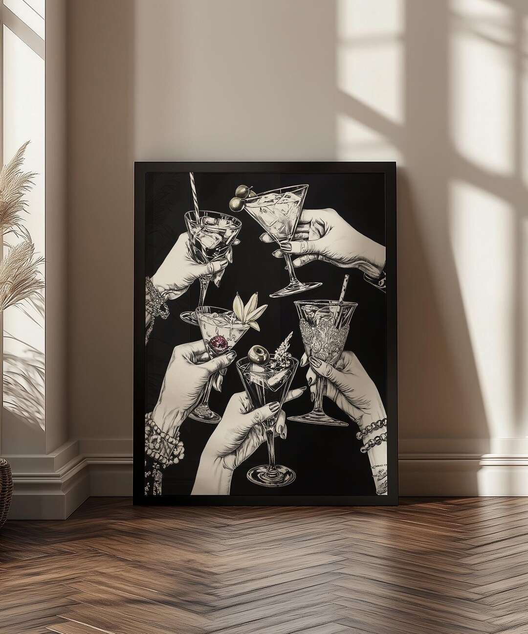 Cheers Poster Bar Cart Wall Decor Party Wall Art Cocktail Poster Bar ...