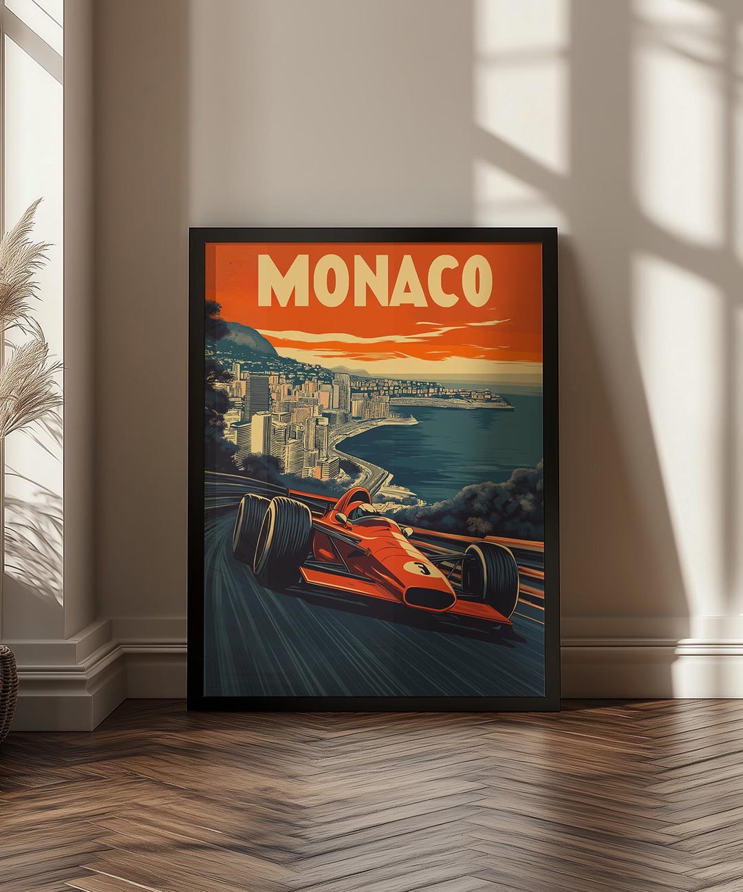 Formula 1 Racing Poster Print Vintage Monaco Grand Prix Poster Driving ...