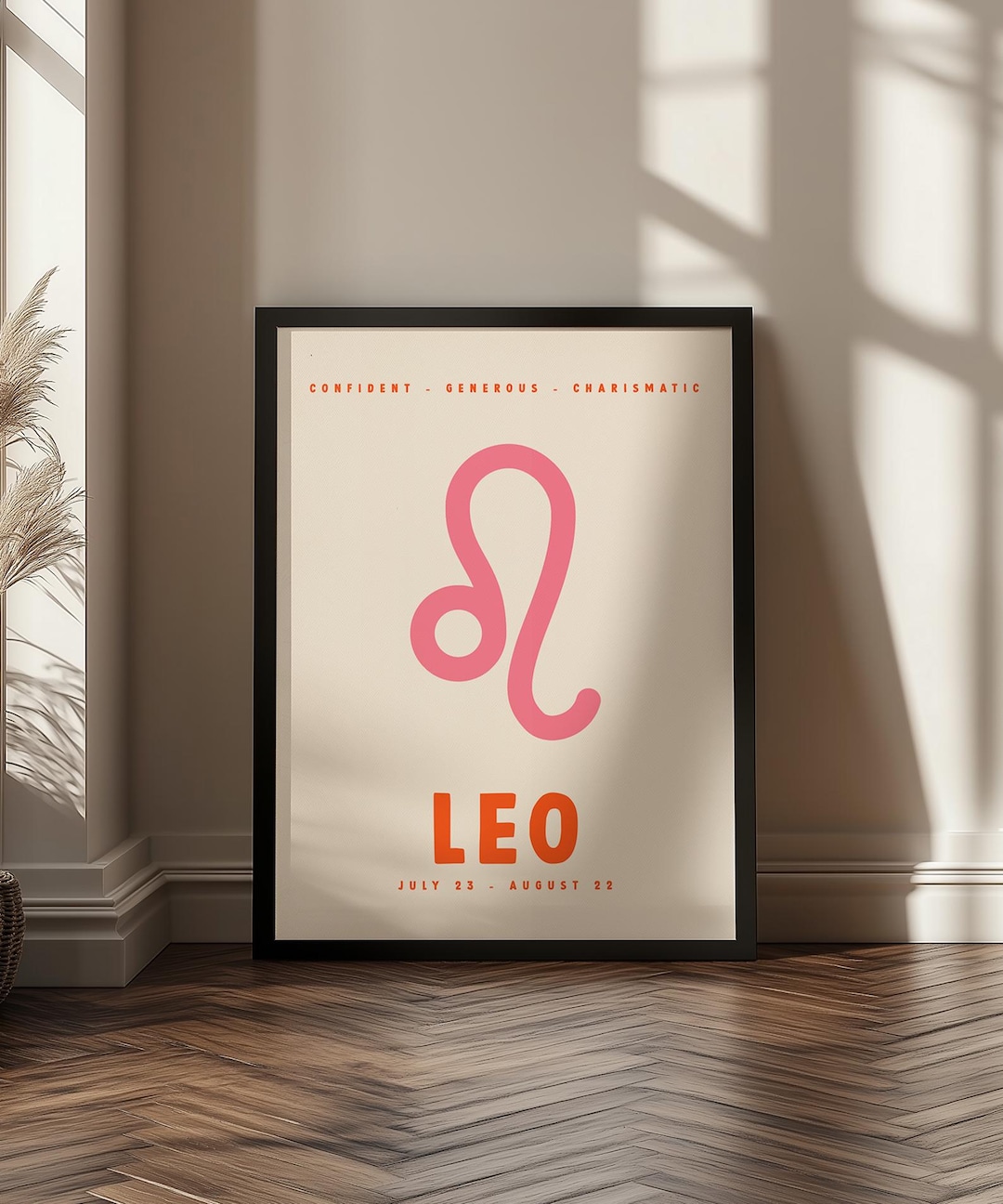 Leo Zodiac Sign Poster Minimalist Astrology Wall Art for Birthdays ...