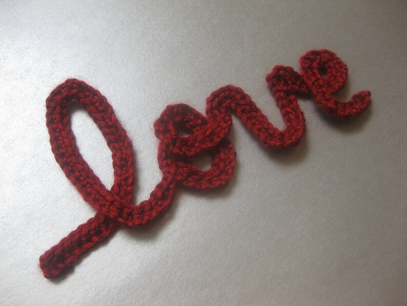 Love in Cursive Crochet Pattern - Etsy