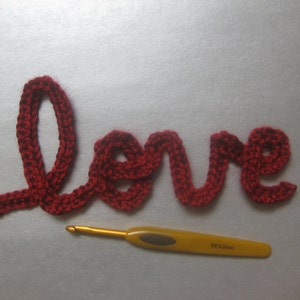Love in Cursive Crochet Pattern - Etsy
