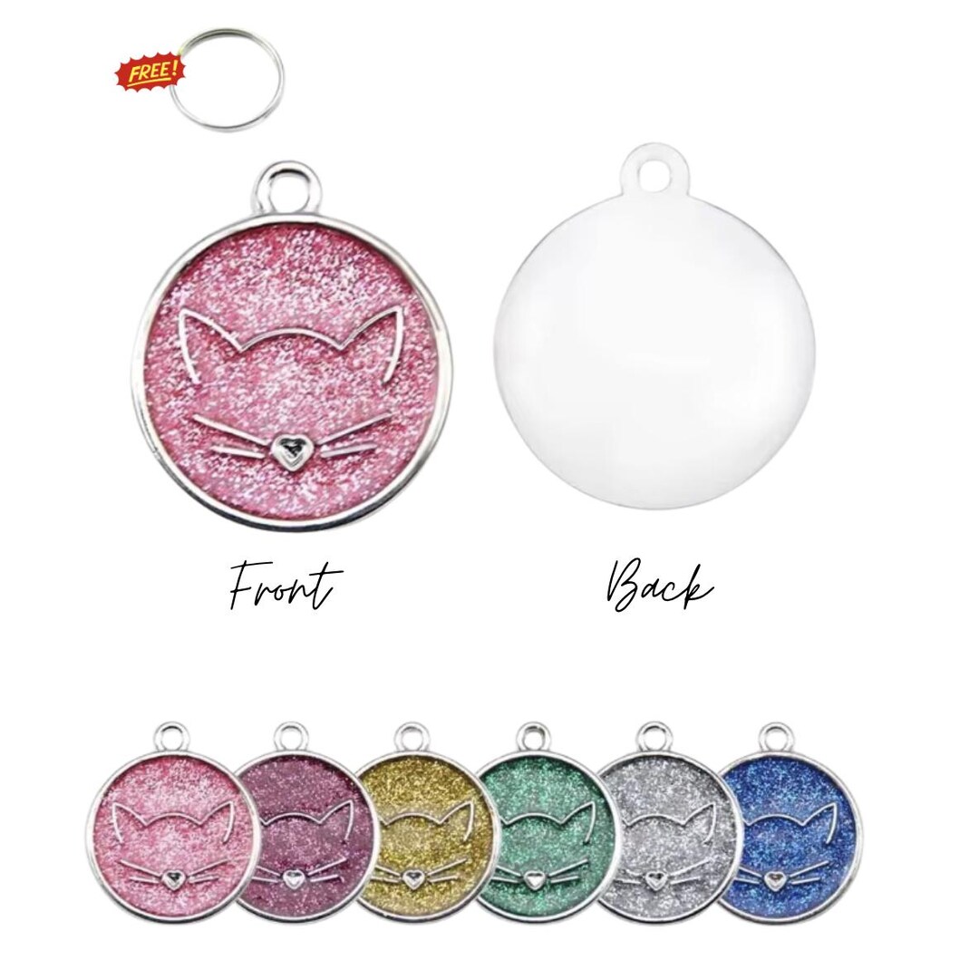 Personalized Cat Name Tags Custom Engraved ID Tag Accessories 2.5CM ...