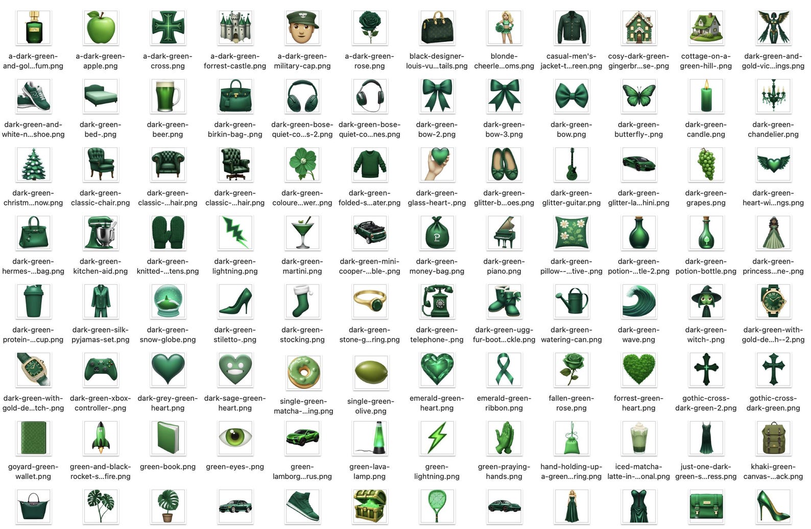 Ios 18 Dark Green Aesthetic Emoji Sticker Pack | Forrest Green Emoji ...