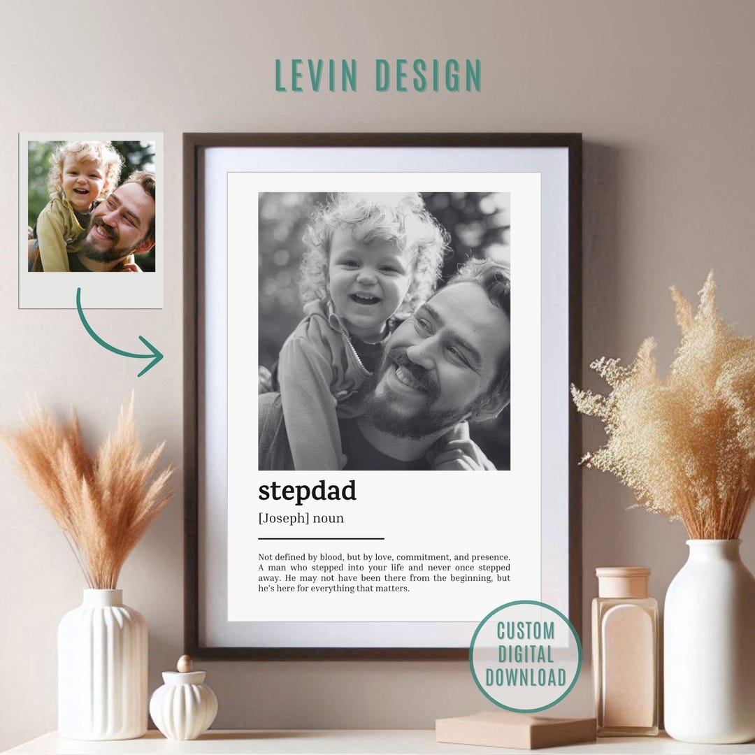 Personalized Stepdad Definition Poster - Bonus Dad Definition Print ...