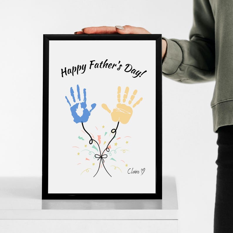 Handprint Balloons Birthday Card, Father's Day Balloons Handprint ...