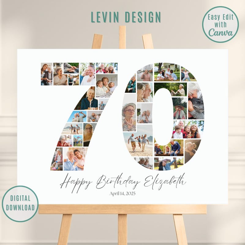 70th Photo Collage - Etsy