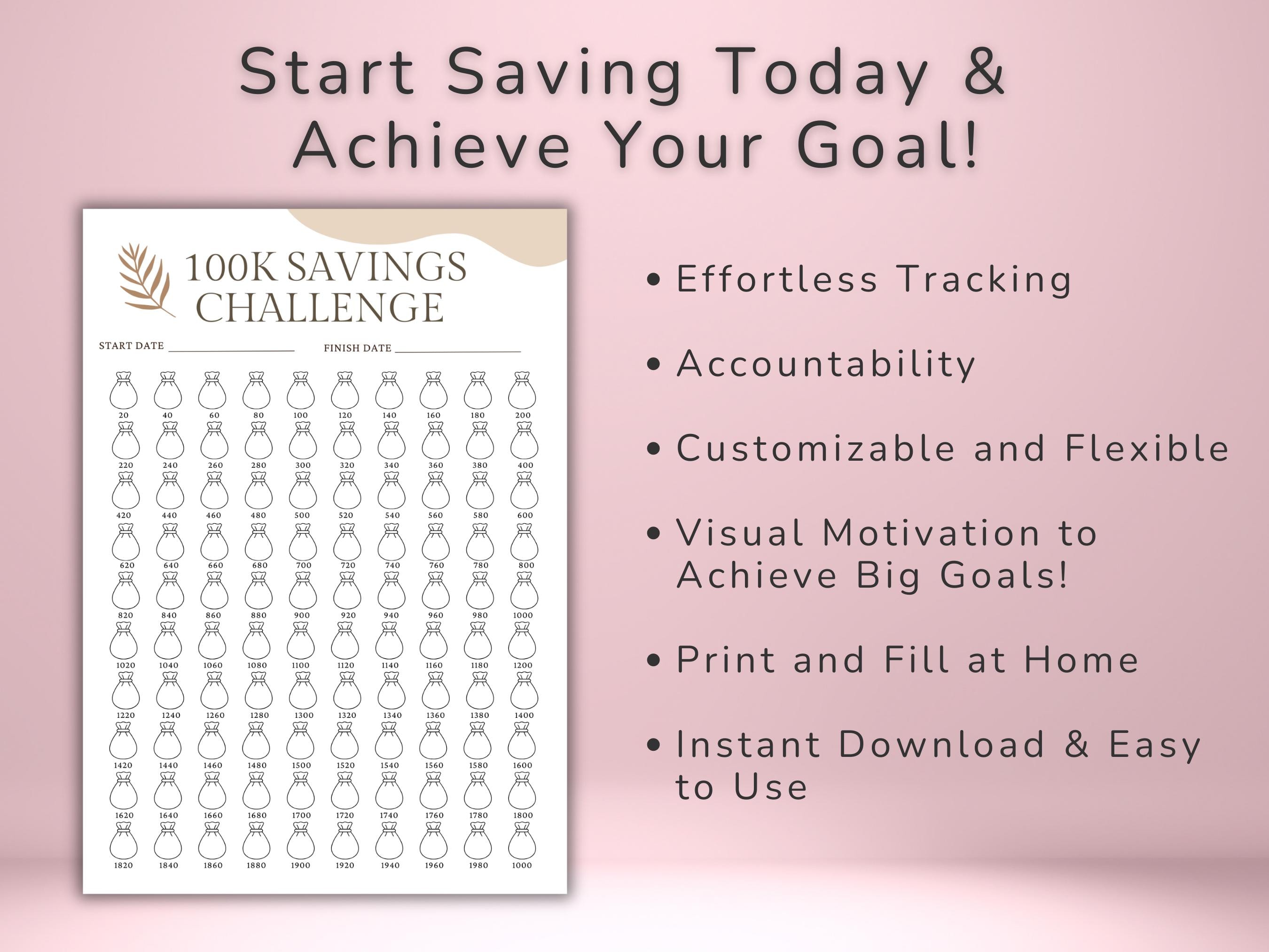 100k Savings Challenge, 100000 Saving Challenge, 100 Envelopes Saving ...