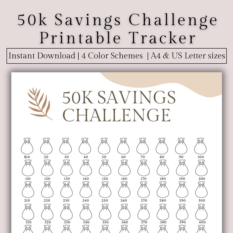 50000 Savings Challenge - Etsy