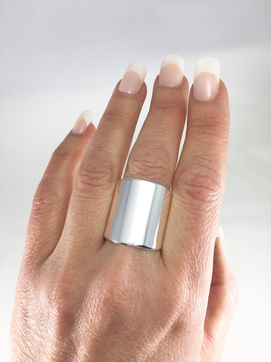 Sterling Silver Wide Statement Ring, Cuff Ring, Boho Chic - Etsy UK
