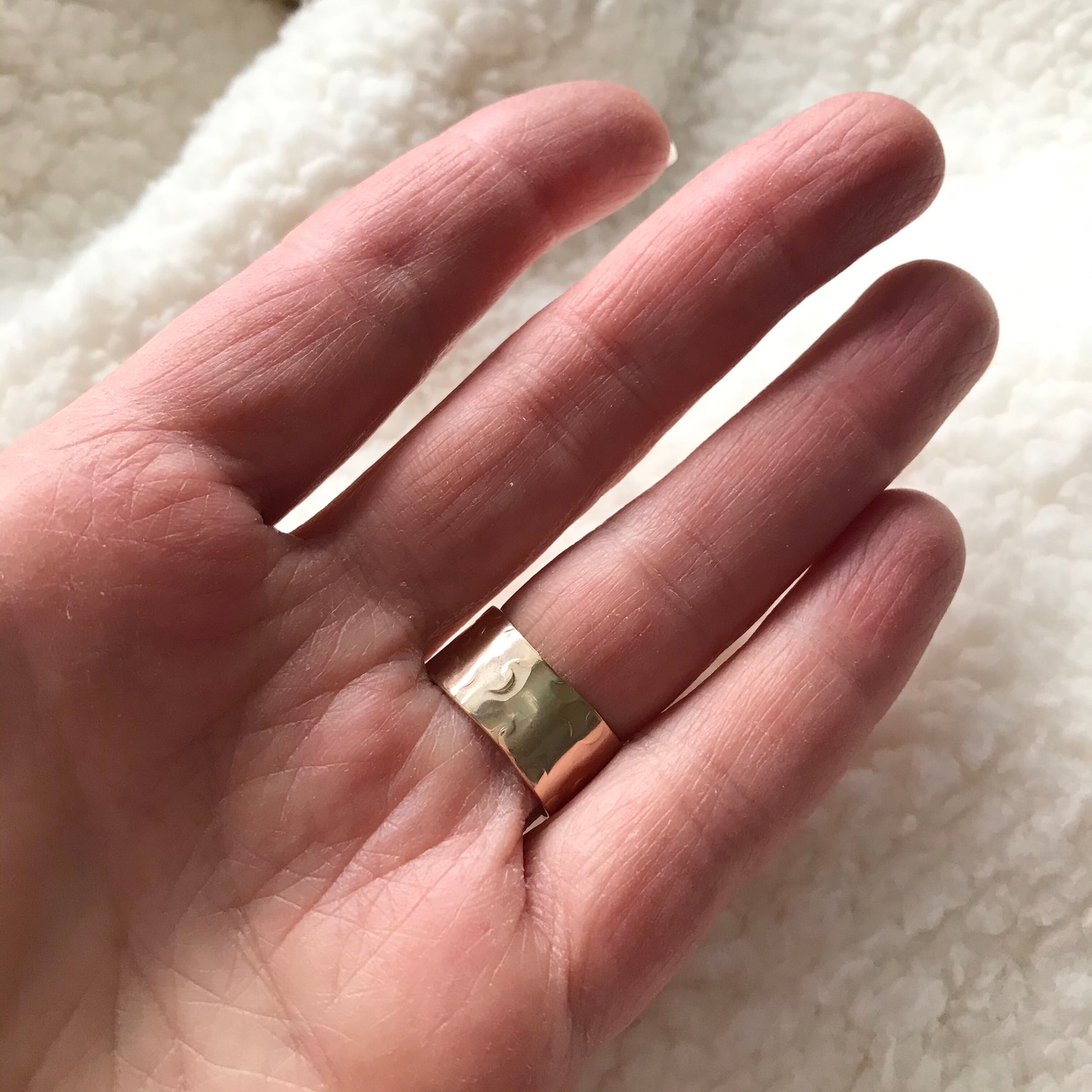 Gold Cigar Band Ring 14K Gold Gold Filled Ring Hammered - Etsy