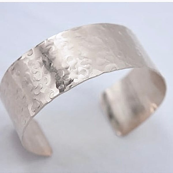 Wide Silver Bangle - Etsy