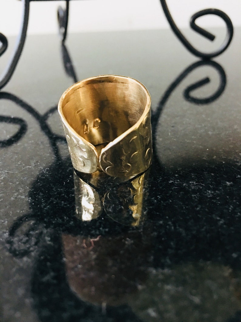 14K Gold Filled Wide Band Cuff Ring Wide Band Ring Tube Ring | Etsy