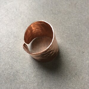 Hammered Copper Tube Ring, Cigar Band Cuff Ring Boho Rustic Ring - Etsy