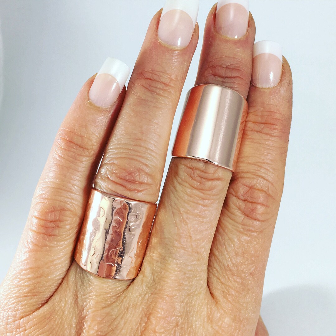Statement Ring, Wide Band Ring, Cigar Band Ring, Rustic Hammered Ring ...