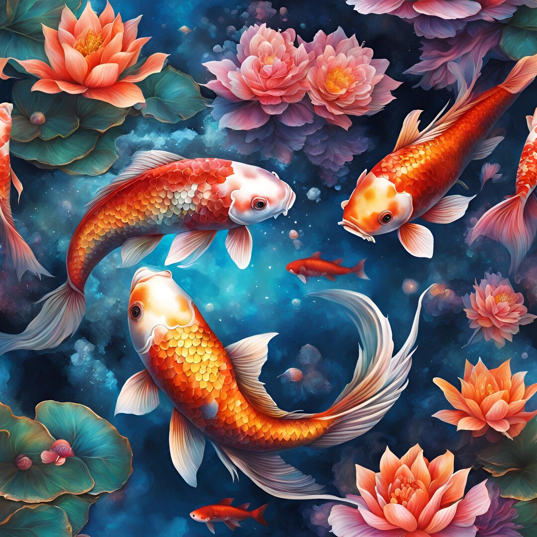 Koi, 8K, 600DPI, Vibrant, Digital Artwork, AI, Decoration, Download ...