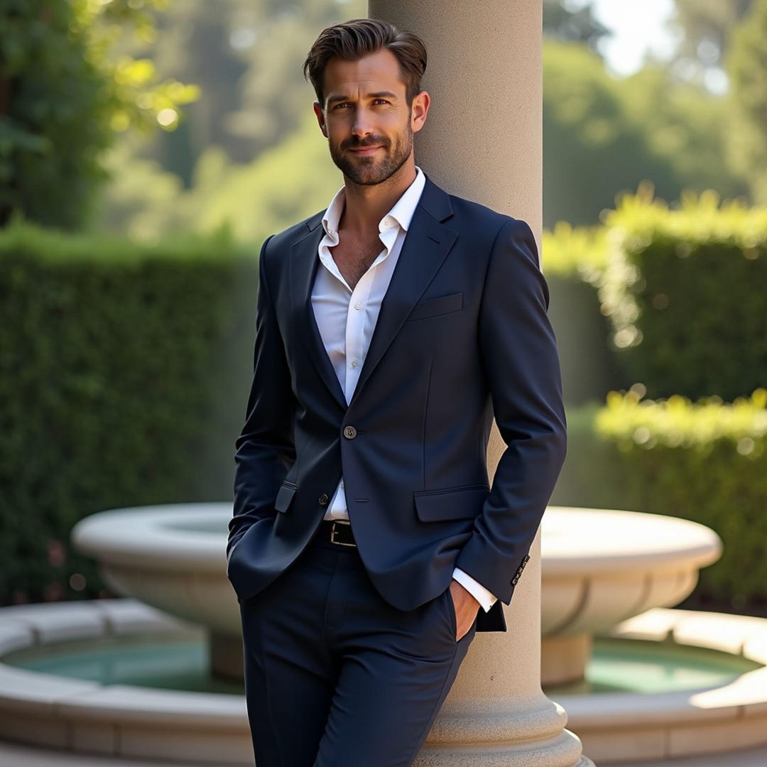 Dapper Luxury Coat & Pant | Men 2-piece Navy Blue Tropical Suit | Sophisticated Evening Attire ...