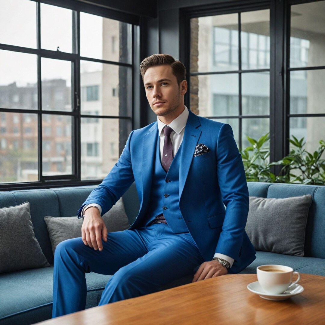 Luxury Blue Personalized Suit | Custom Tailored Tropical Wool Blend ...