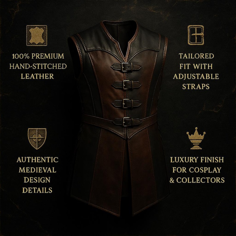 Medieval Corset Armor | Brown Leather Lace-up Bodice | Fantasy Warrior ...
