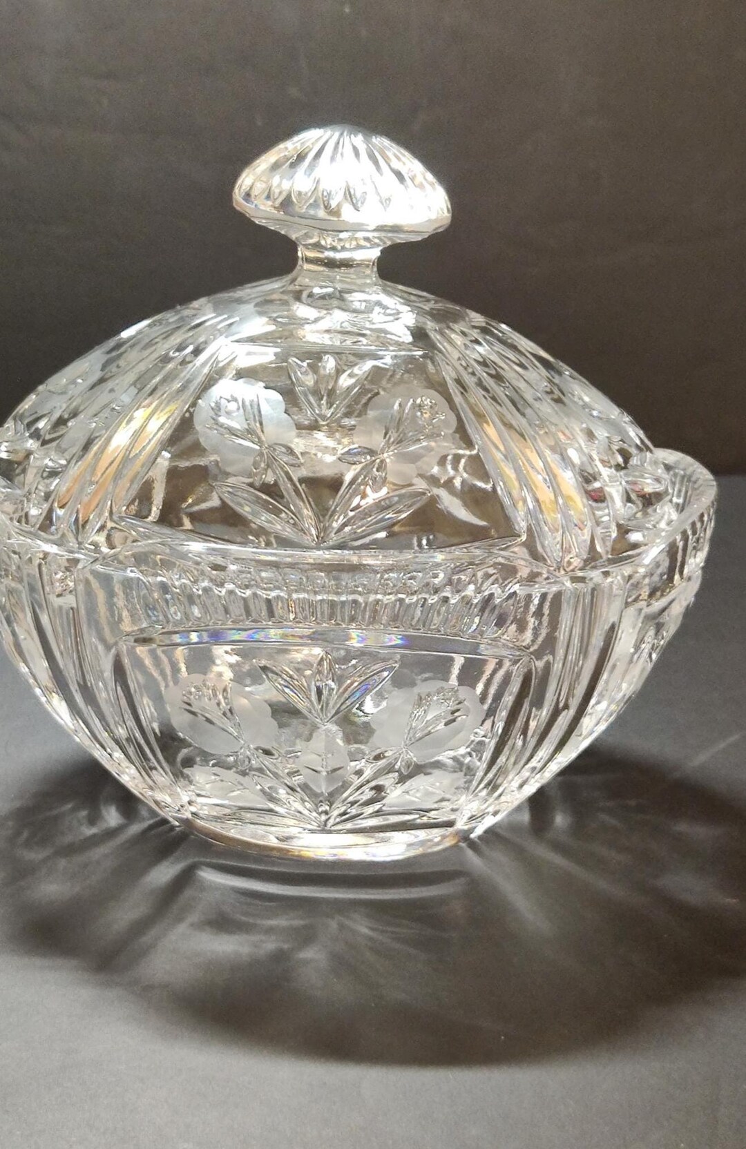 Vintage 24% Lead Crystal Candy Dish With Lid, Made in Poland - Etsy
