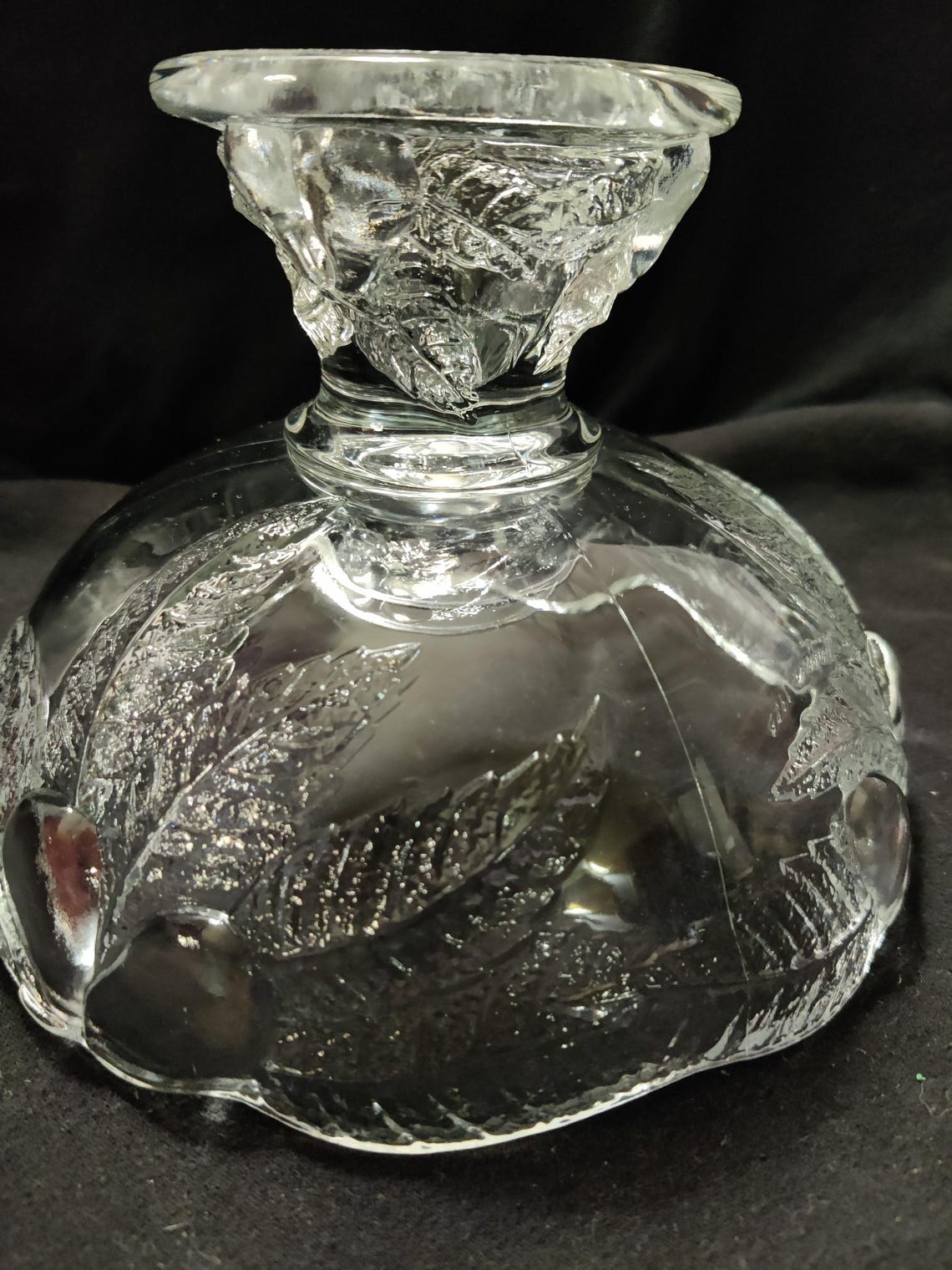 Vintage Teleflora Crystal Footed Bowl - Etsy