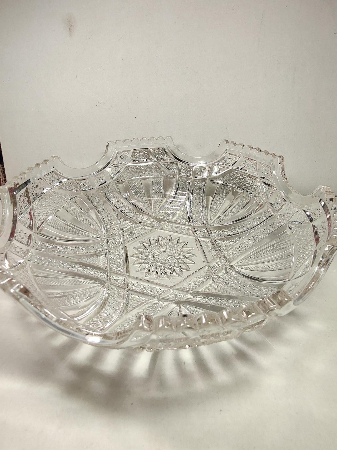 Vintage " Imperial Crystal" Cut Out Edge Bowl/serving Tray - Etsy