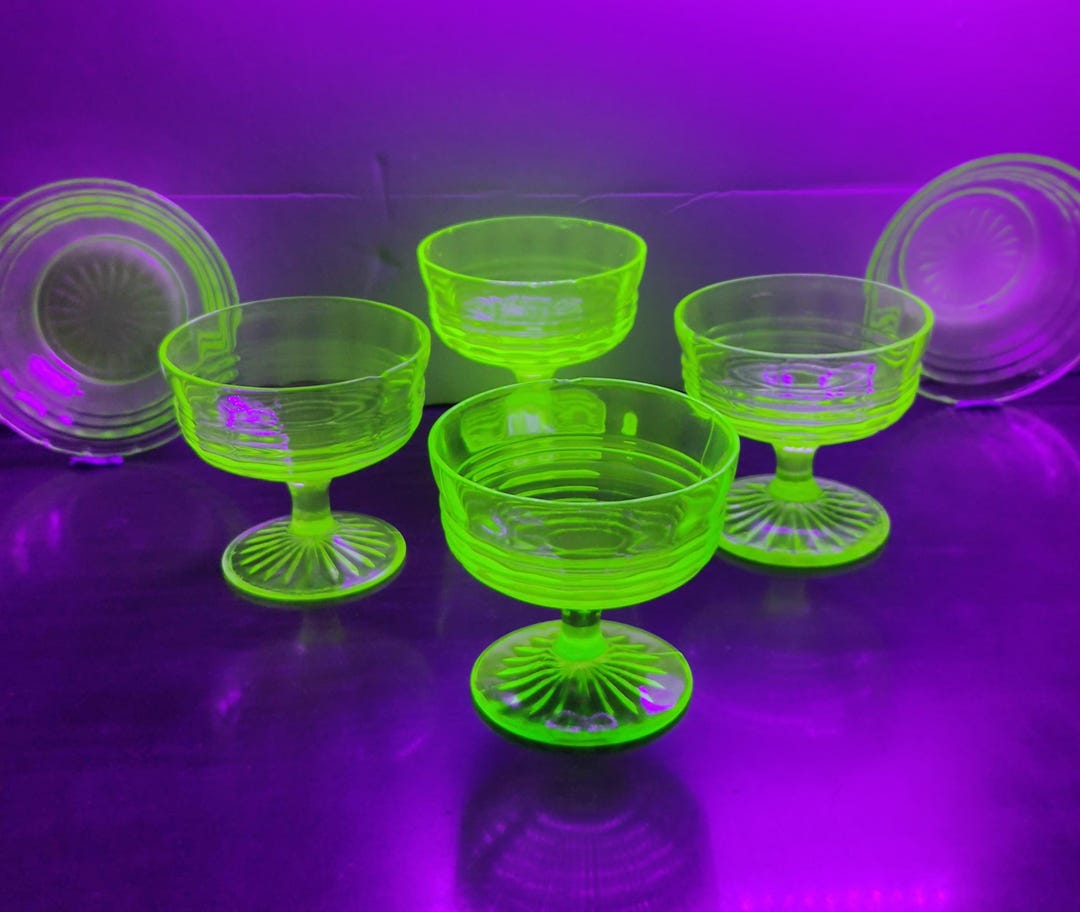 Collection of 6 Vintage Anchor Hocking Uranium Glass Dishes - Etsy