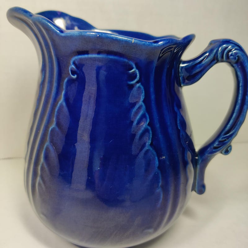 Blue Ceramic Pitcher - Etsy