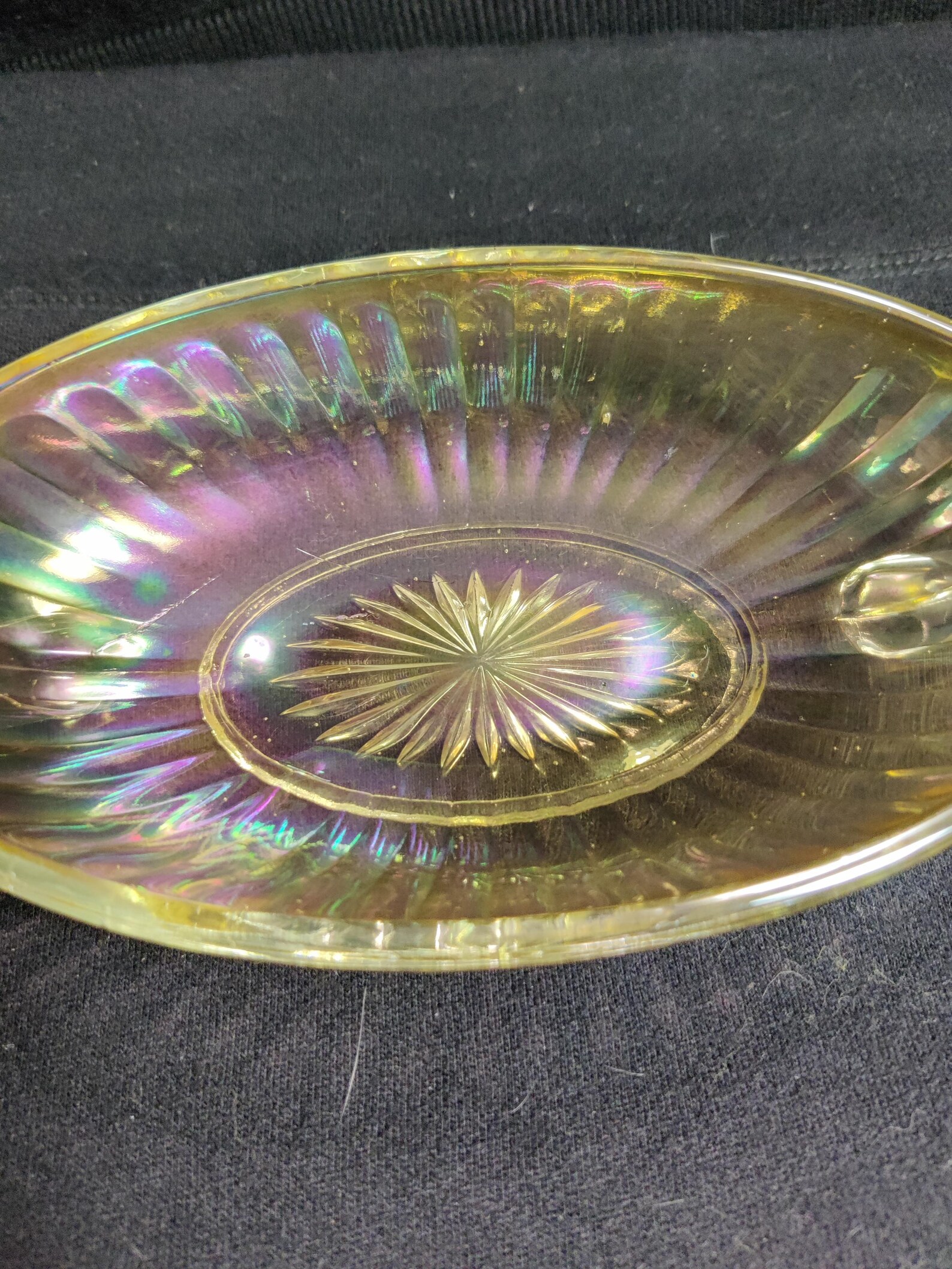 Antique Carnival Glass Pickle Dish – U.S. Glass Co. Collectible - Etsy