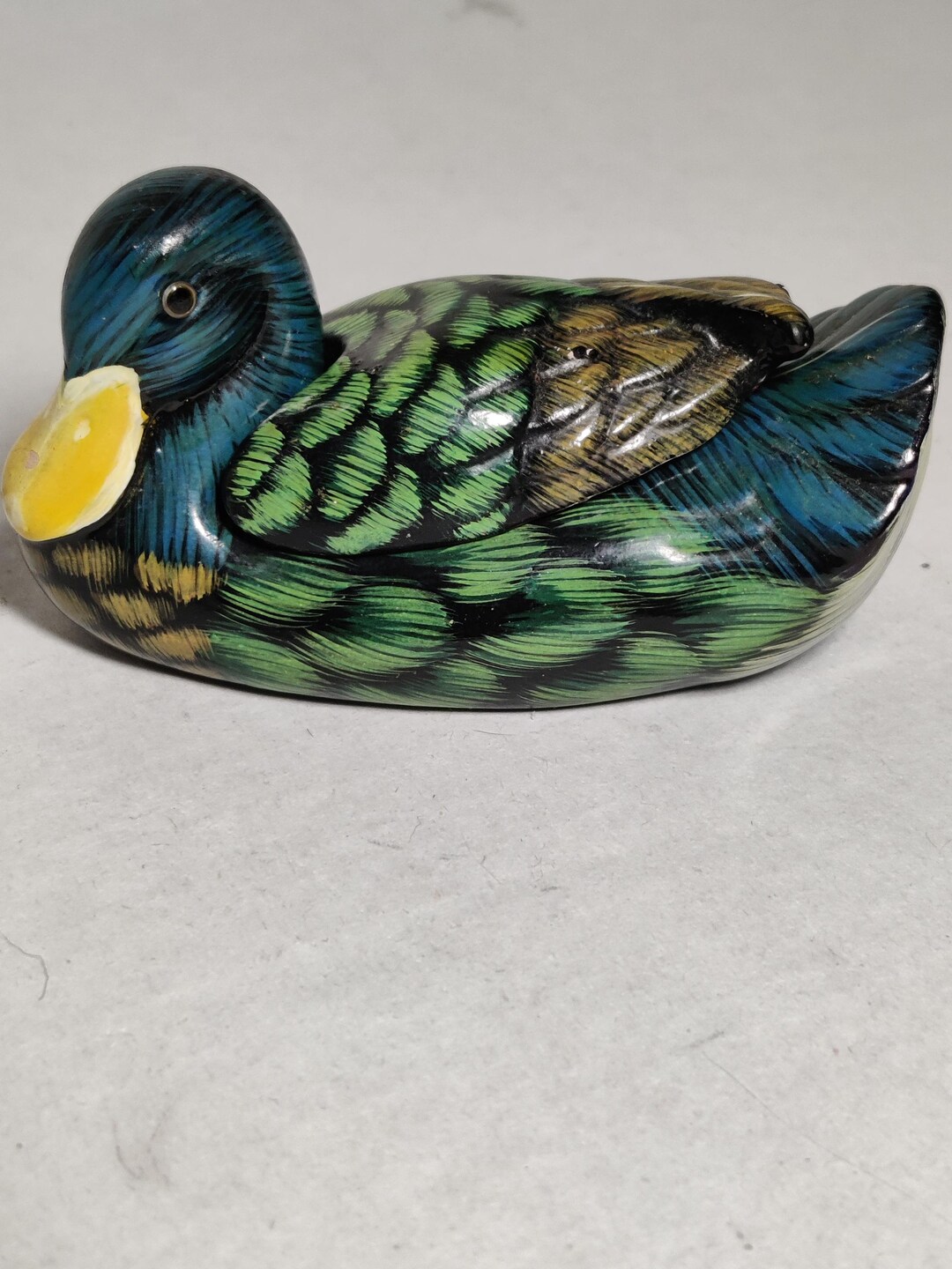 Hand Painted Vintage Ceramic Duck Trinket Box/lid - Etsy
