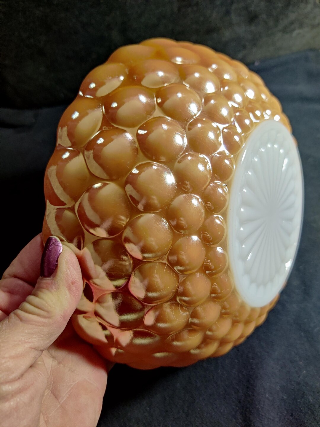 1950's Large Anchor Hocking Peach Lusterware Fire King Bubble Bowl - Etsy