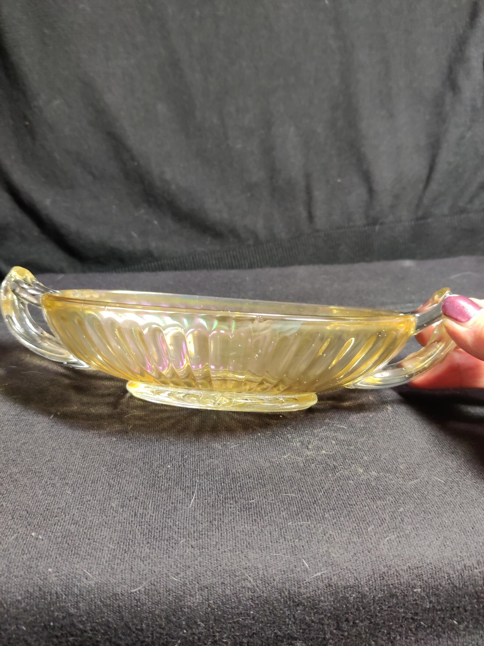 Antique Carnival Glass Pickle Dish – U.S. Glass Co. Collectible - Etsy