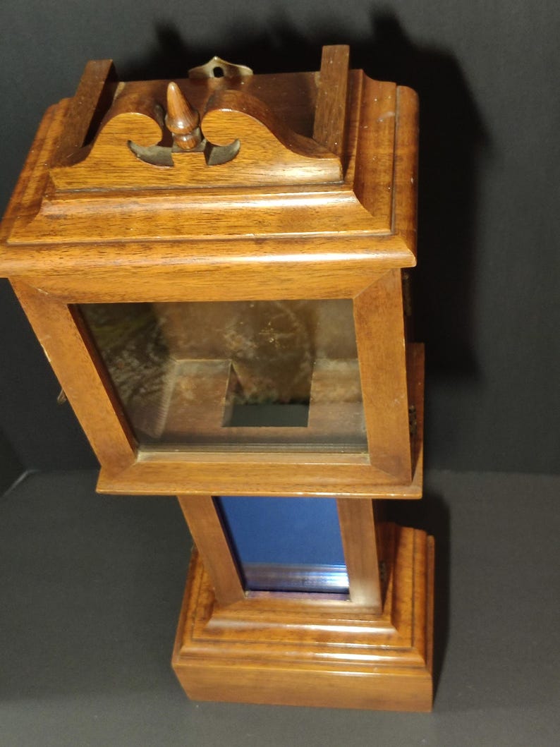 RARE, Antique Hanging Clock Stand/ Blue Glass Door - Etsy
