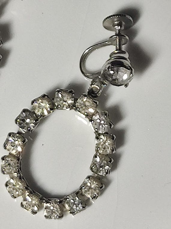 RARE, STUNNING VINTAGE 60's Rhinestone Hoop Earrings/… - Gem