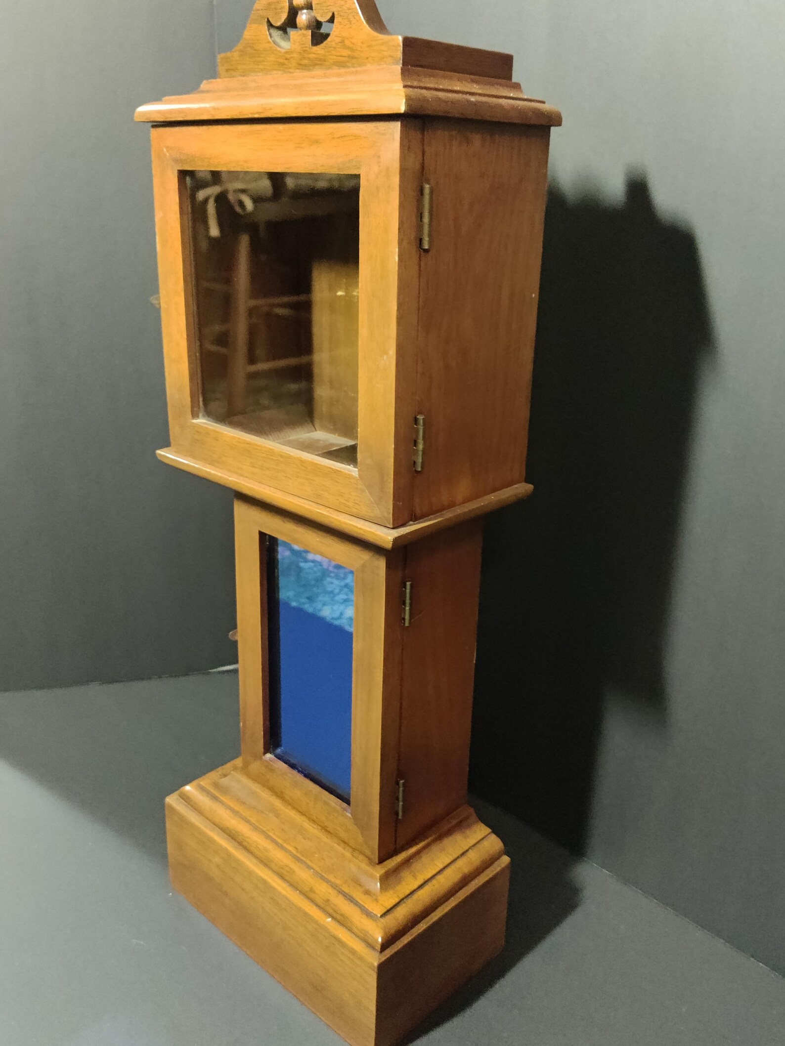 RARE, Antique Hanging Clock Stand/ Blue Glass Door - Etsy