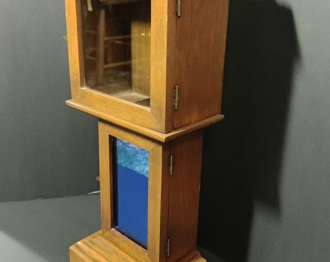 RARE, Antique Hanging Clock Stand/ Blue Glass Door - Etsy