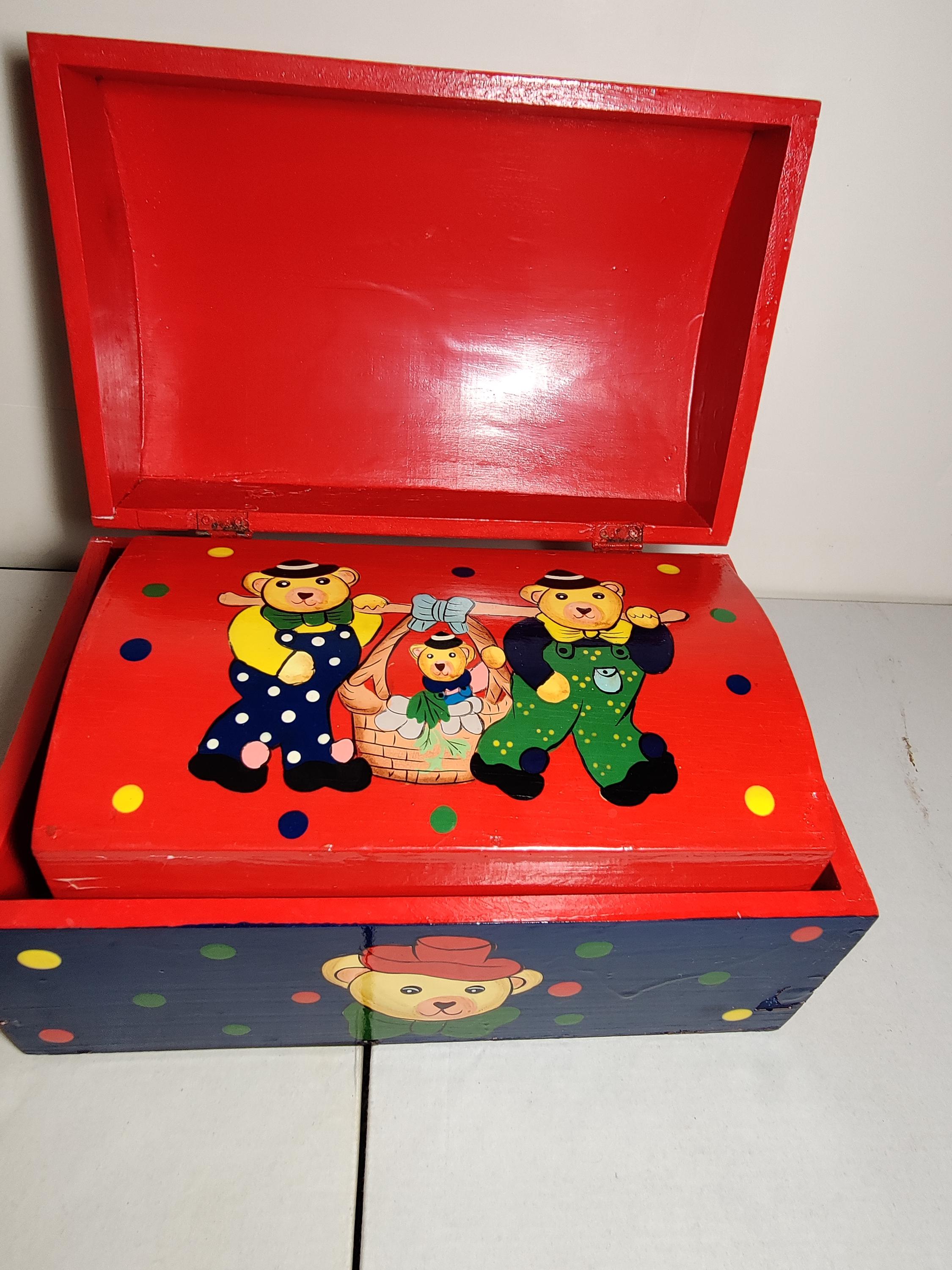 Antique Wooden Hinged Nesting Toy Boxes, Set of 3 - Etsy