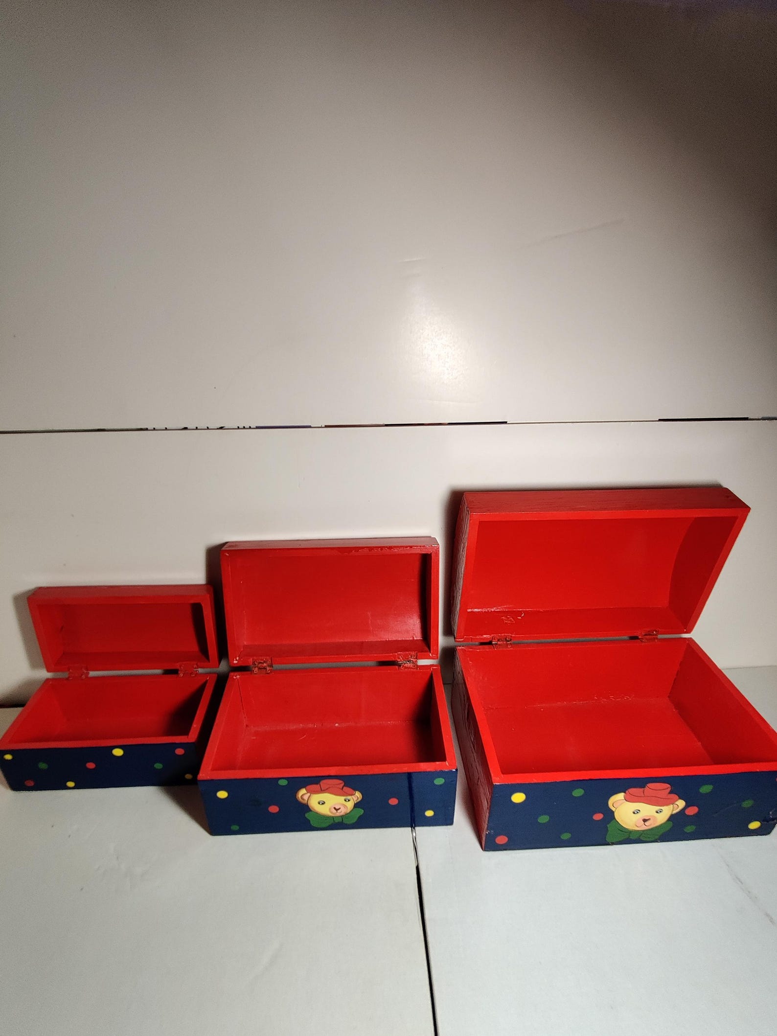 Antique Wooden Hinged Nesting Toy Boxes, Set of 3 - Etsy