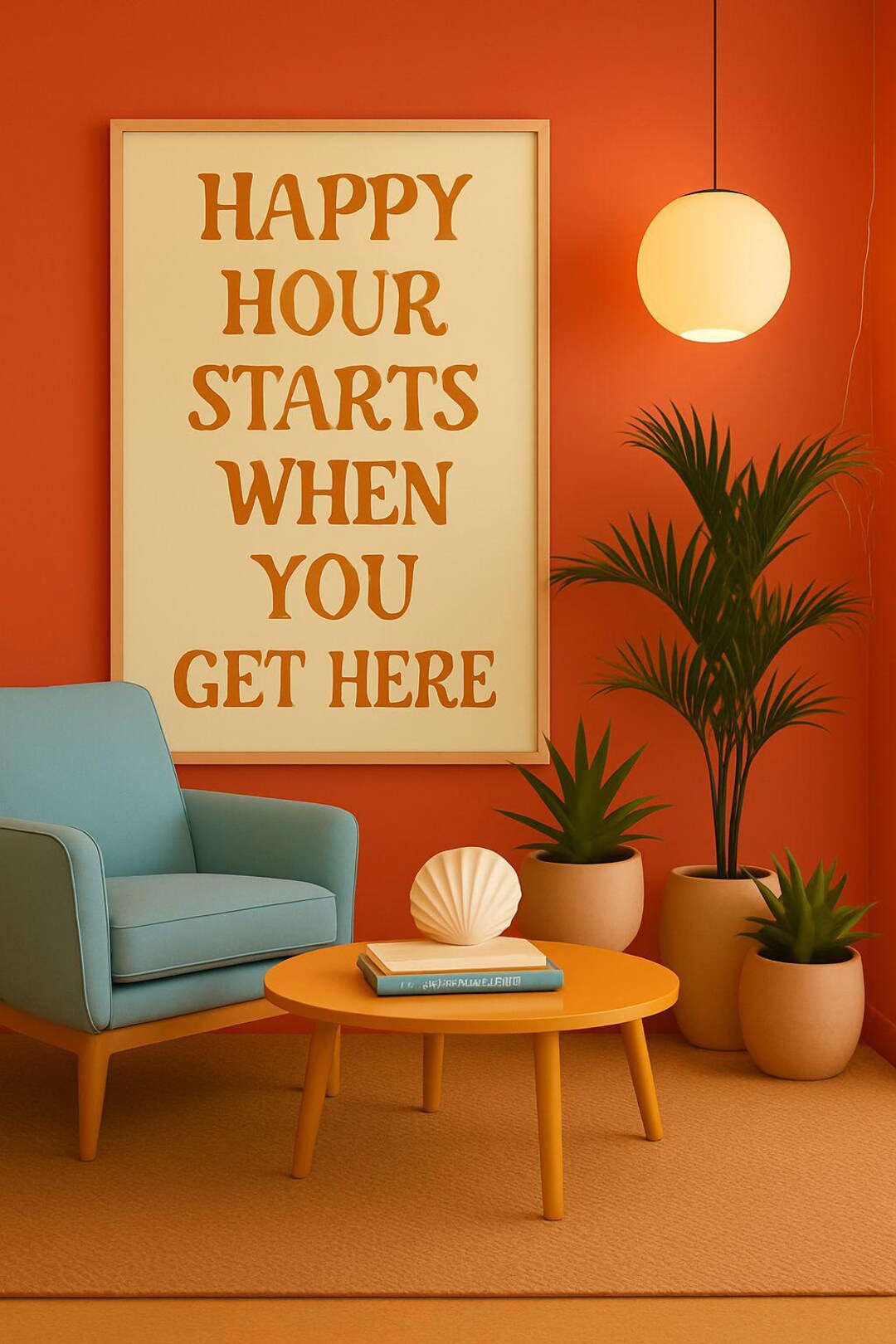Happy Hour Printable Wall Art, Beach Bar Sign, Coastal Digital Download ...