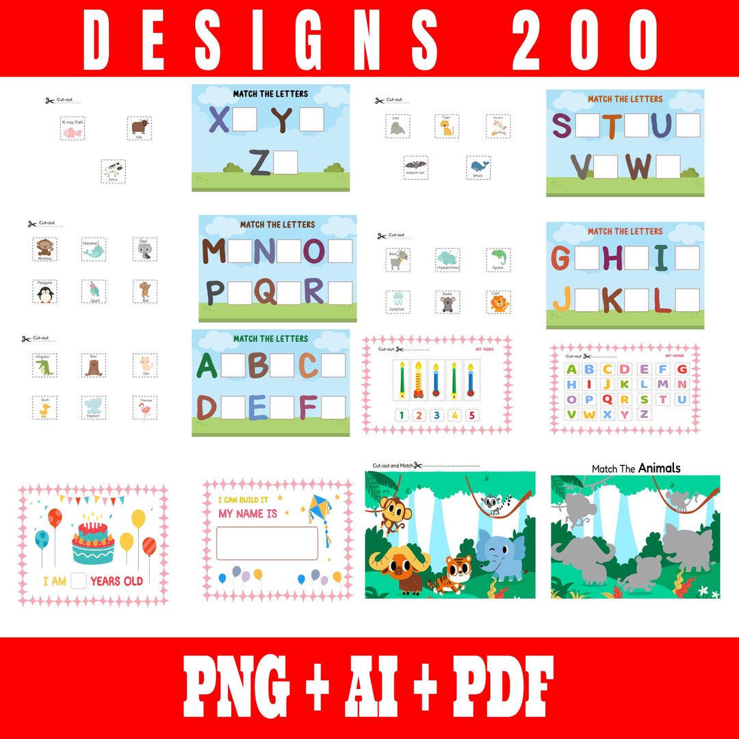 Busy Book Mega Bundle | 200 Printable Activities for Kids | Learning ...